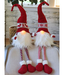 Lighted Christmas Gnome Set of 2 Plush - 11 Inch