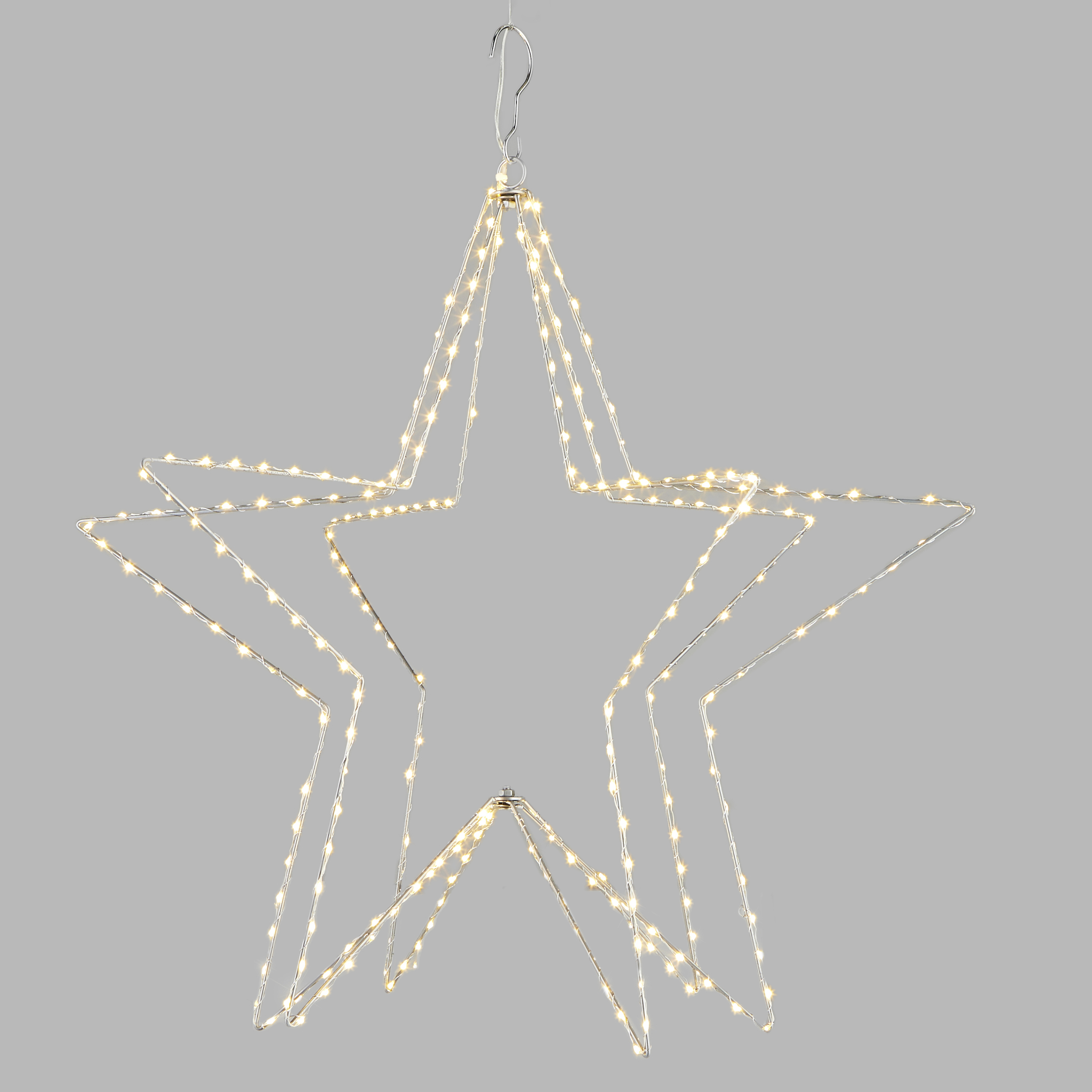 24 Inch Lighted Star - 270 Warm White LED Lights