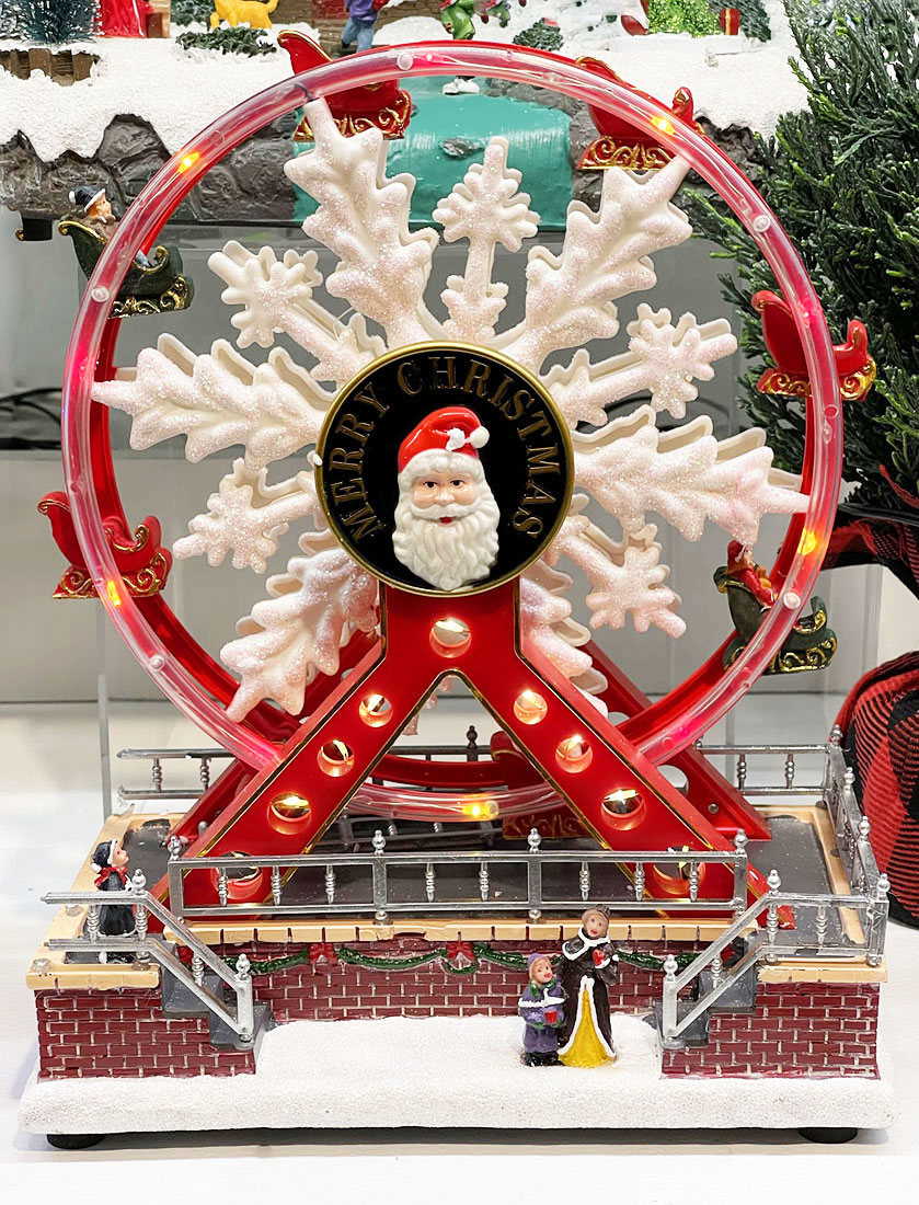 Lighted Musical Moving Holiday Ferris Wheel Battery Operated