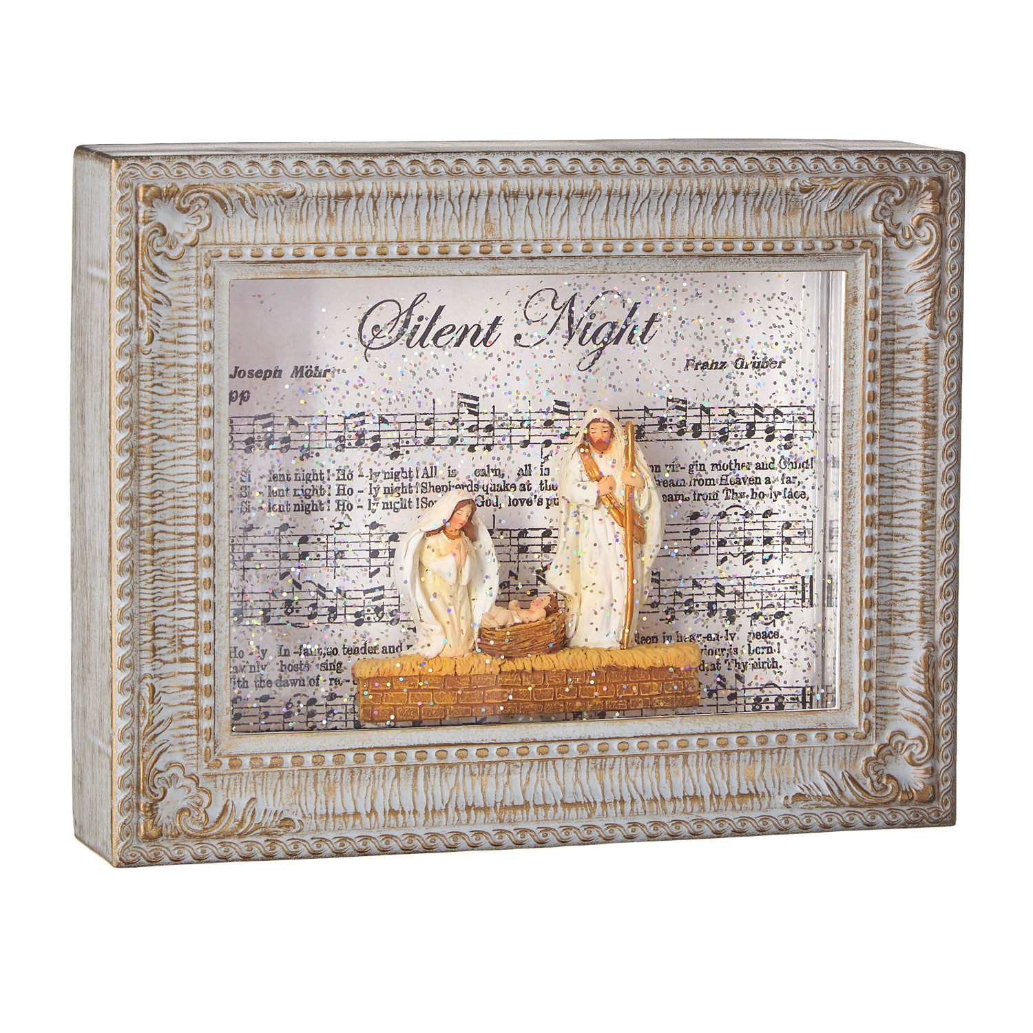 Holy Family Musical Lighted Water Picture Frame - USB Cord Included