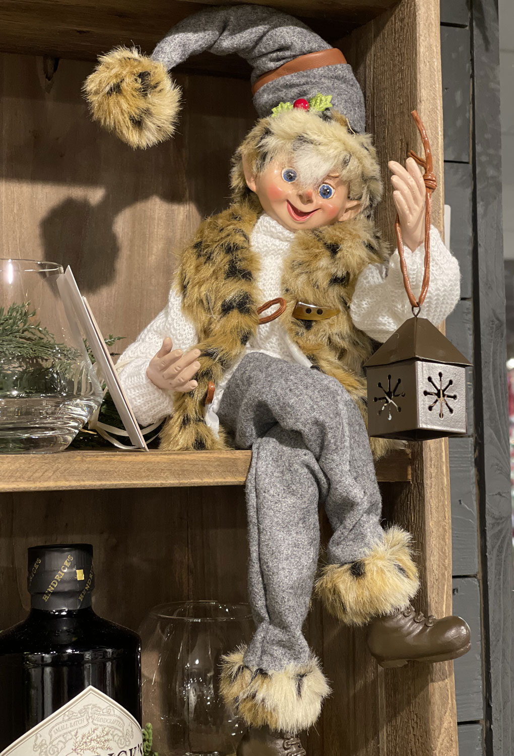 Christmas At The Lodge Fawn Elf Posable Figurine, Set of 2 Assorted