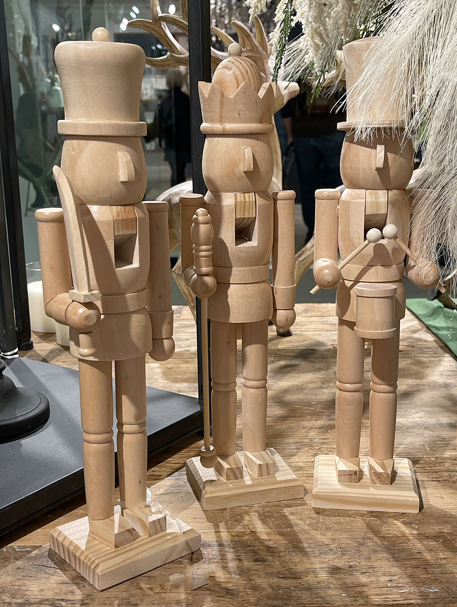Tall Wooden Nutcracker Figurines 15.5 Inch - Set of 3 Assorted