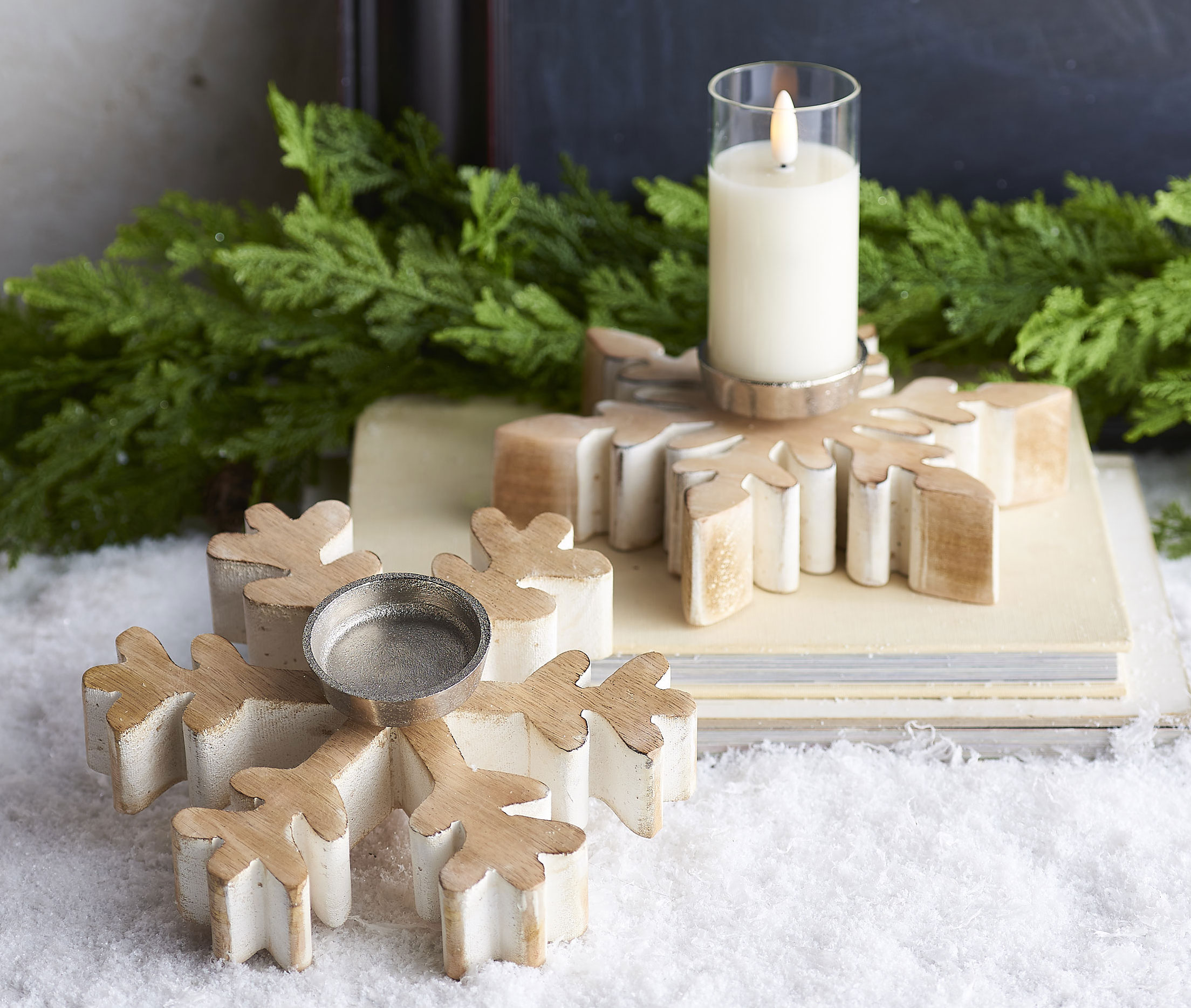 Snowflake Candle Holders - Set of 2 Assorted From RAZ
