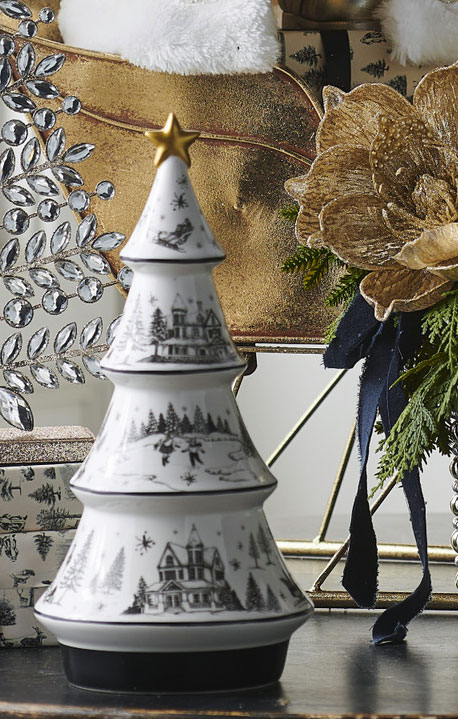 Toile Ceramic Trees Set of 2 Through The Woods 12"- NEW 2025