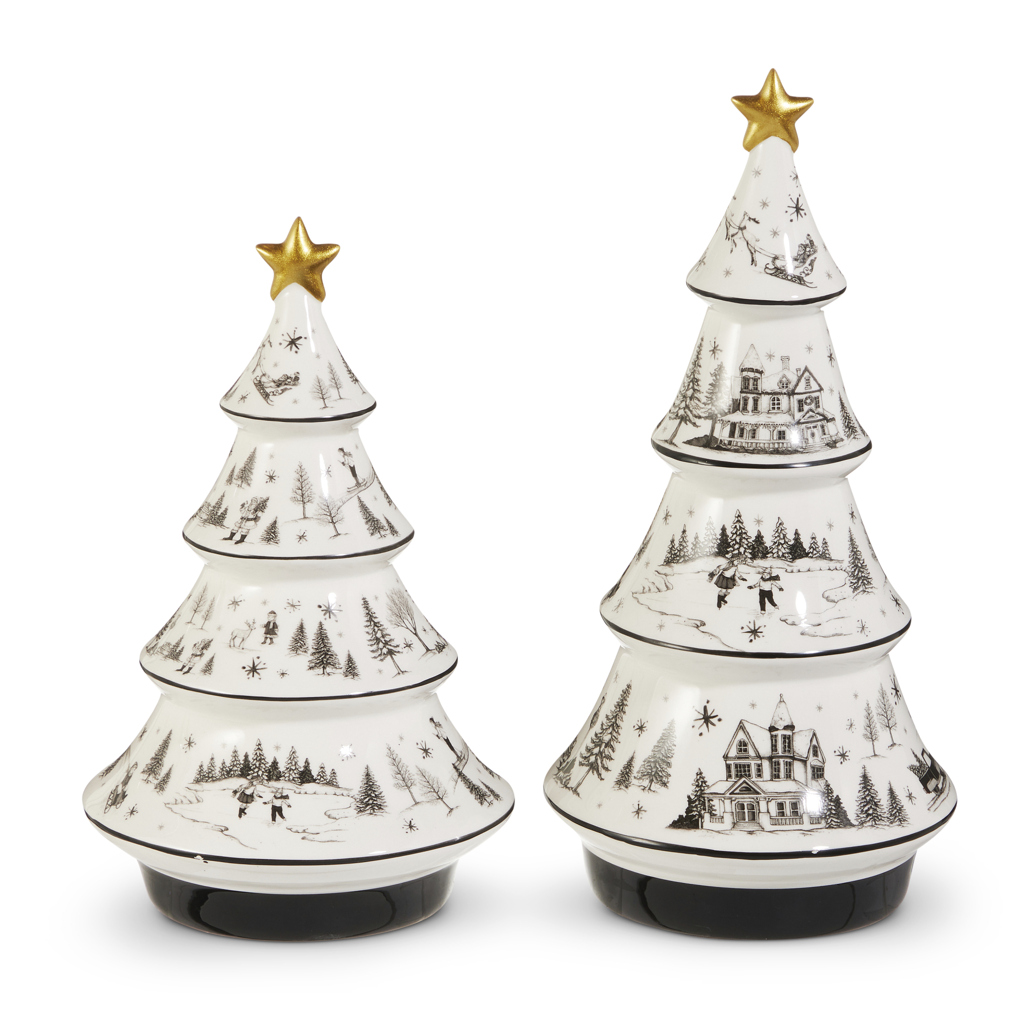 Toile Ceramic Trees Set of 2 Through The Woods 12"- NEW 2025