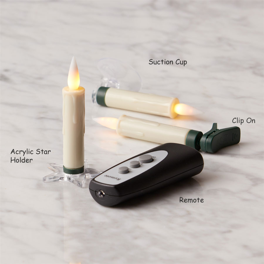 Clip On Christmas Tree Taper Candle / Window Candle Battery Operated ...