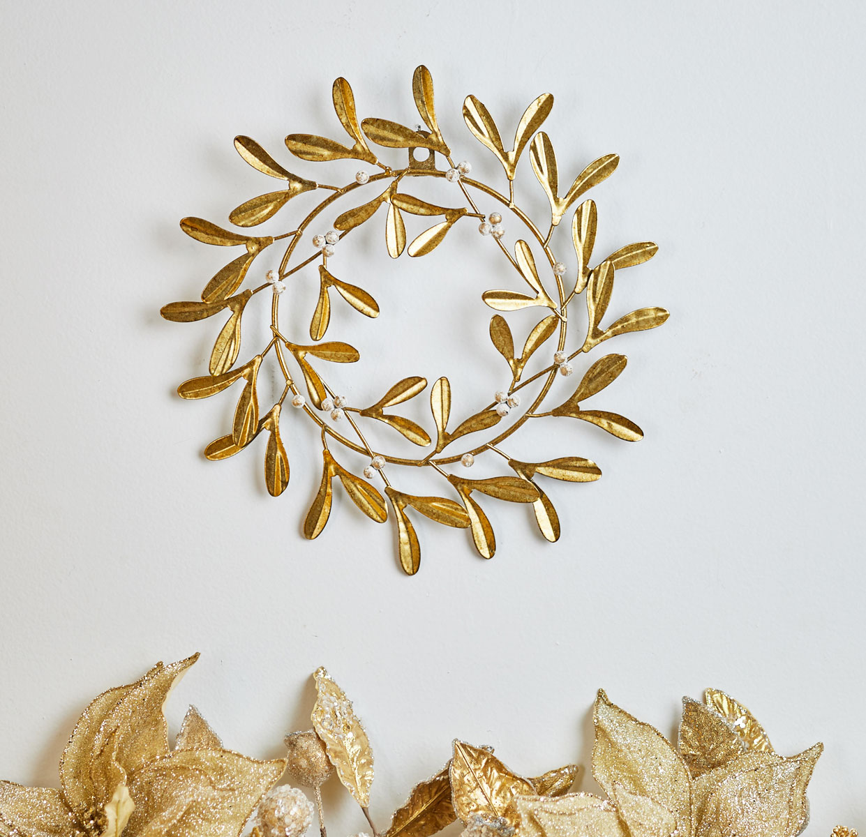 Mistletoe Wreath Metal - 12 Inch Candle Ring NEW 2024