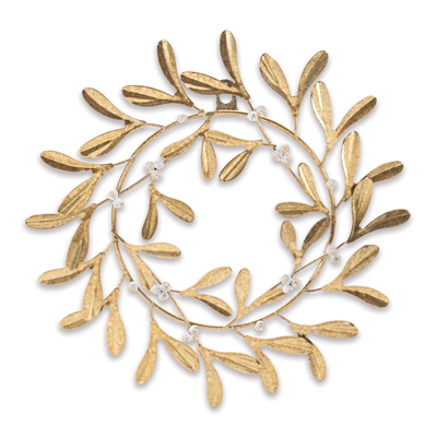 Mistletoe Wreath Metal - 12 Inch Candle Ring NEW 2024