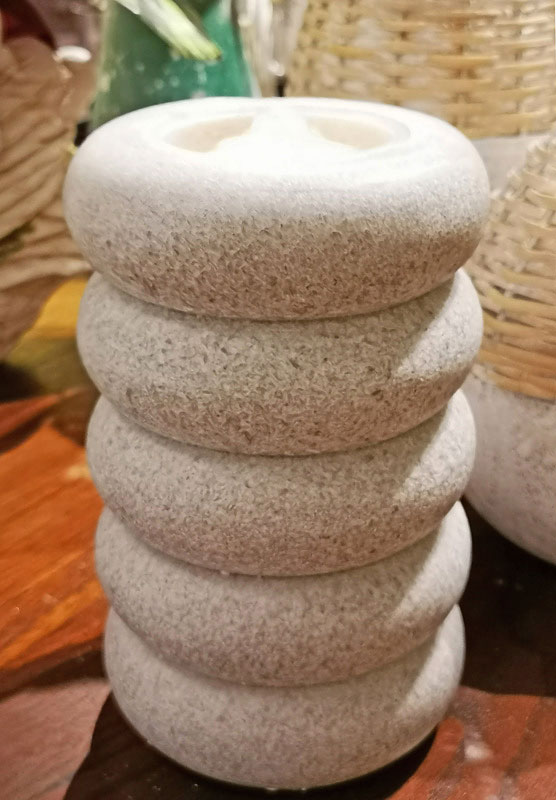8 Inch Wax Aquaflame Spiral Rock Fountain Candle - Remote Included