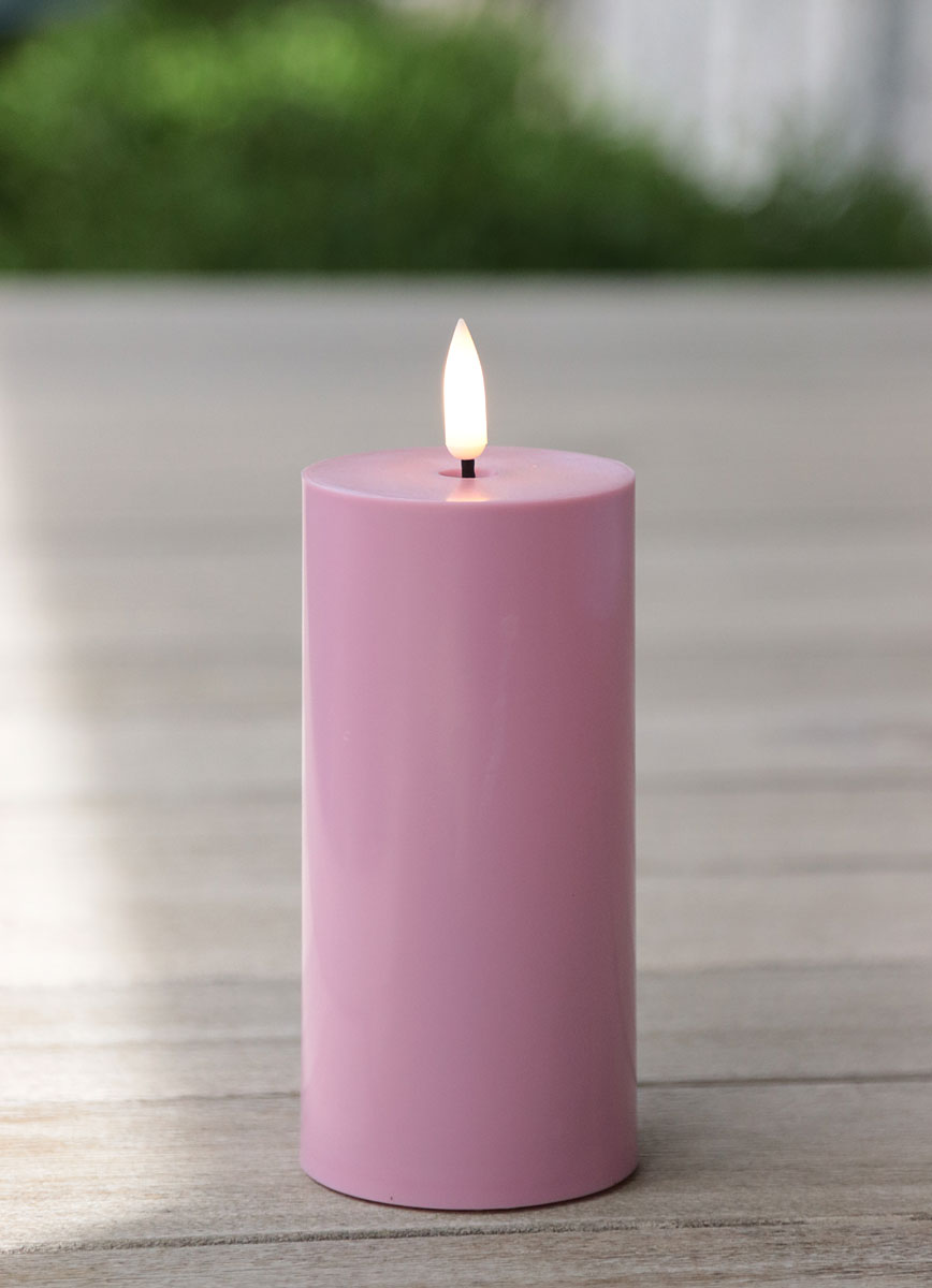 Pink Outdoor Flameless Candles Set of 3 - Timer