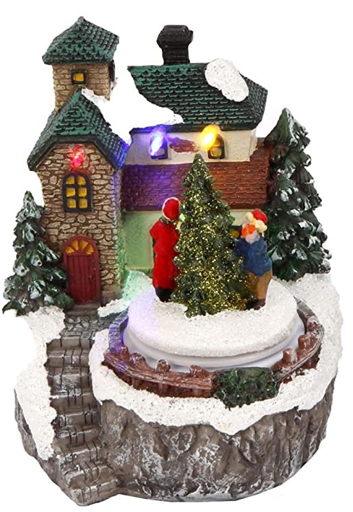 Lighted Holiday Moving Village 5.5 Inch - Tree