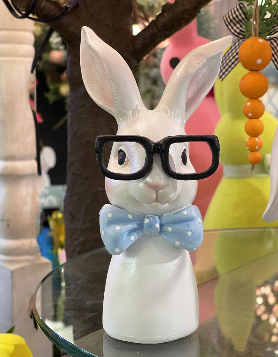 Easter Bunnies With Decorative Glasses 3 Assorted