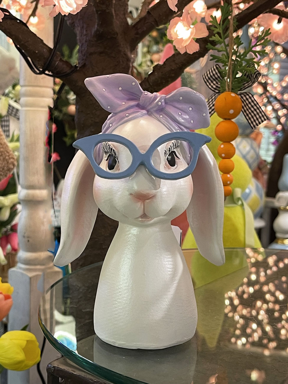 Easter Bunnies With Decorative Glasses 3 Assorted