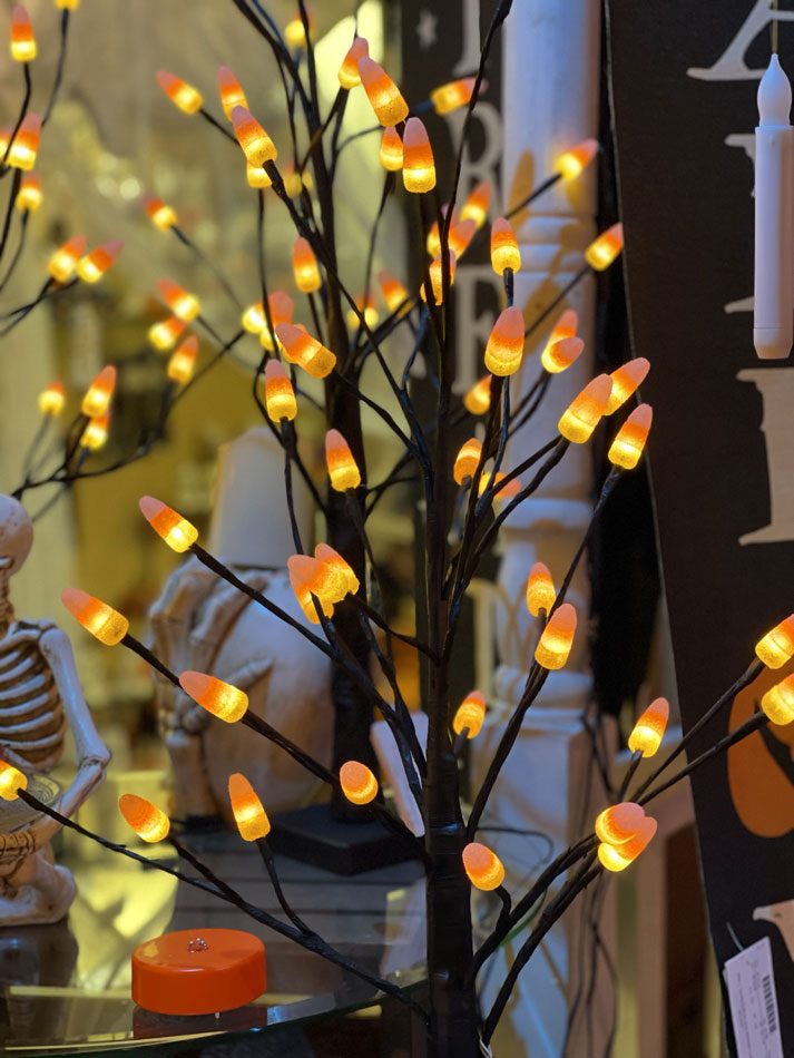 Battery Operated 2.5 Foot Lighted Halloween Candy corn Tree