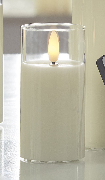 Clear Glass Flameless Candle 2 Inch x 4 Inch Ivory Votive - Remote Ready