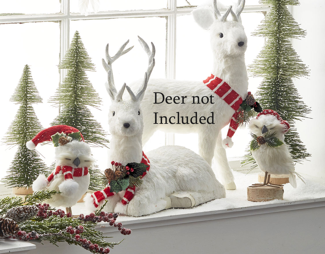 6 Inch Cozy White Owl Set of 2 Assorted From RAZ