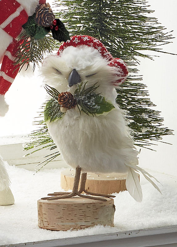 6 Inch Cozy White Owl Set of 2 Assorted From RAZ