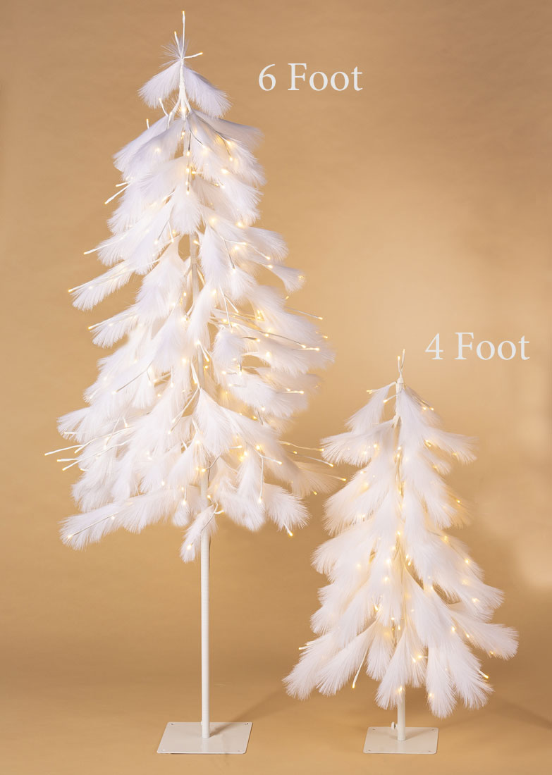 6 Foot Lighted White LED Tree - 270 Warm White Lights