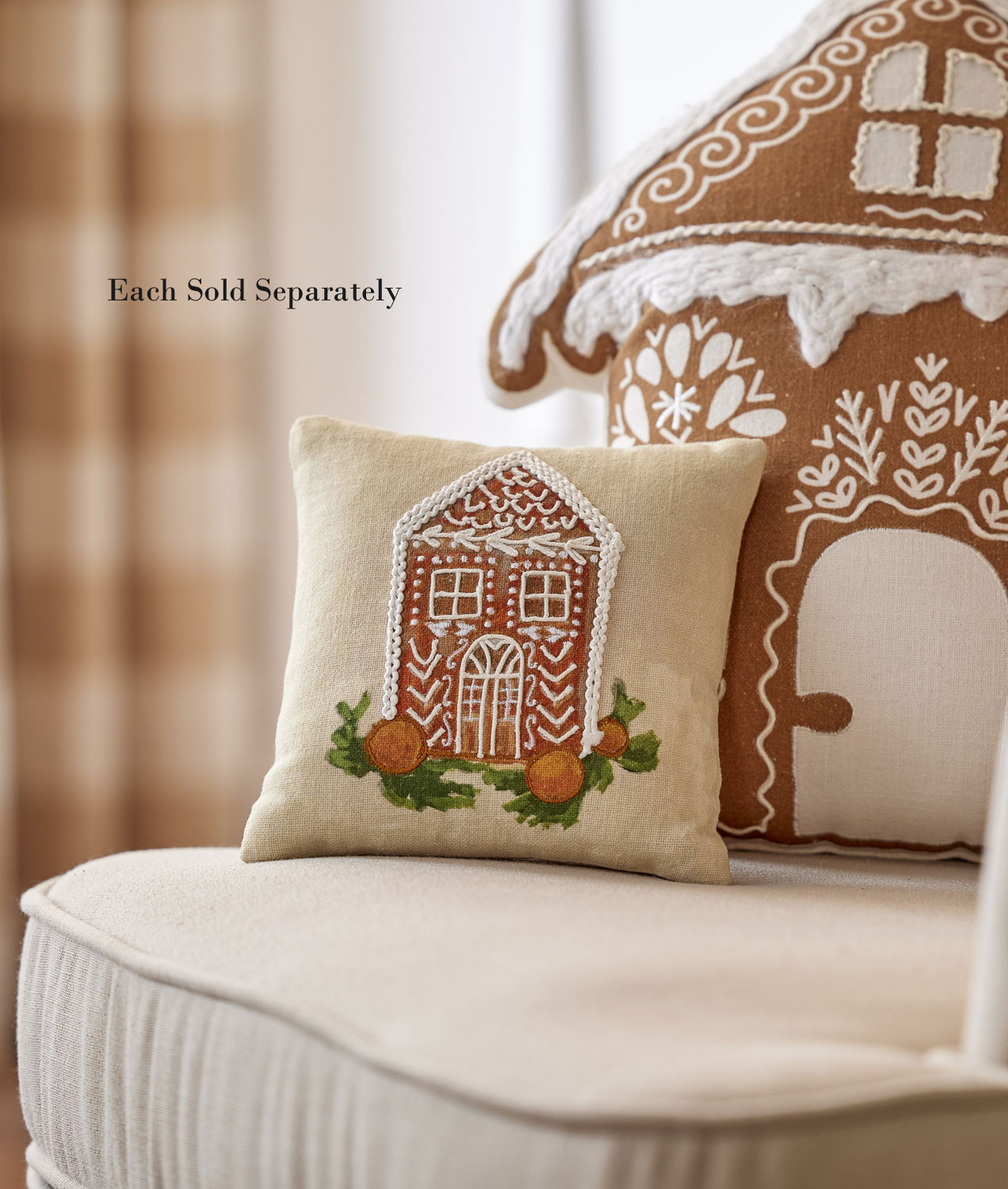 Gingerbread House Pillow 18" - NEW 2024