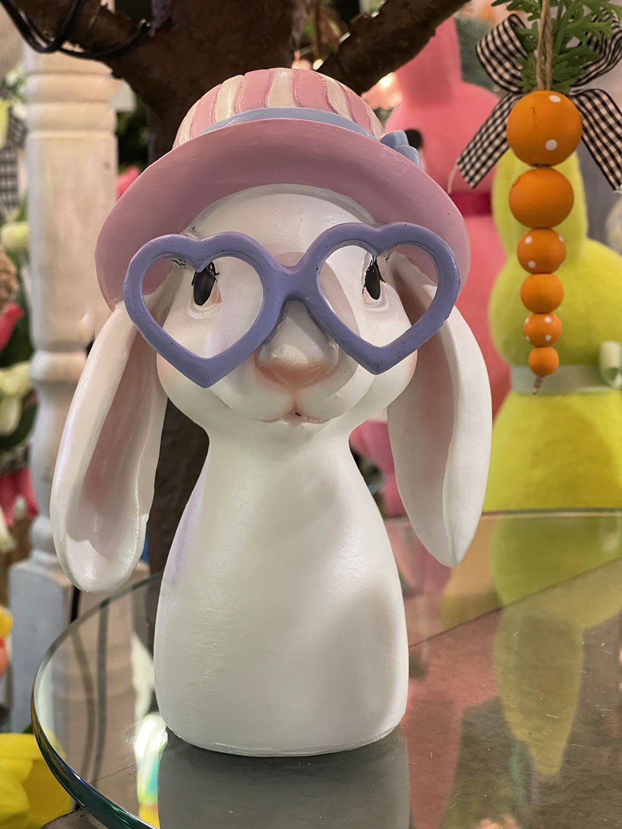 Easter Bunnies With Decorative Glasses 3 Assorted