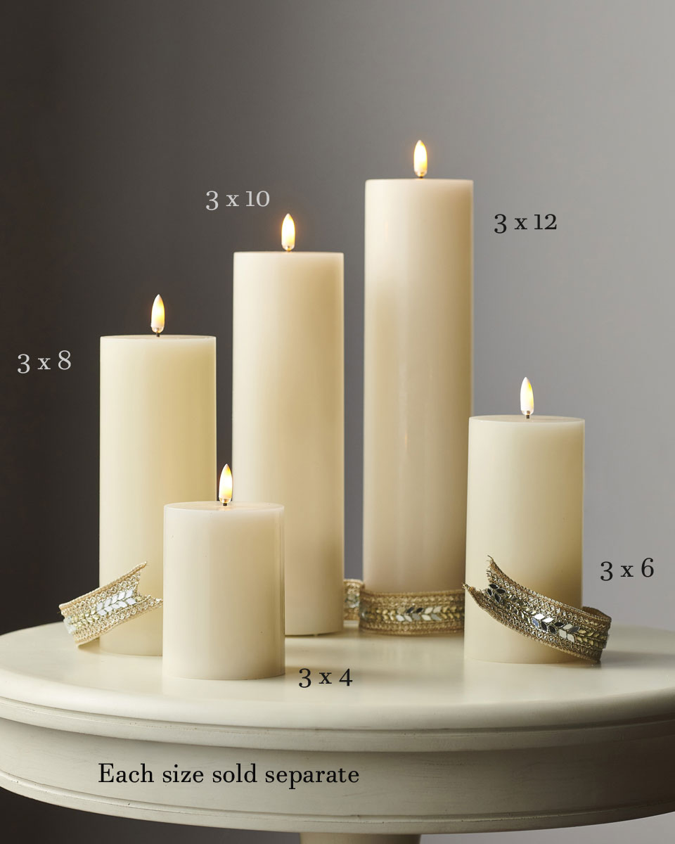 3 x 4 Inch Ivory Pillar Candle - Luminesce Flameless Candle Collection