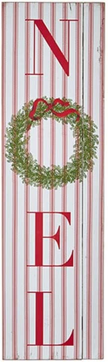Pink Red and White Striped Noel Porch Sign 38 Inch