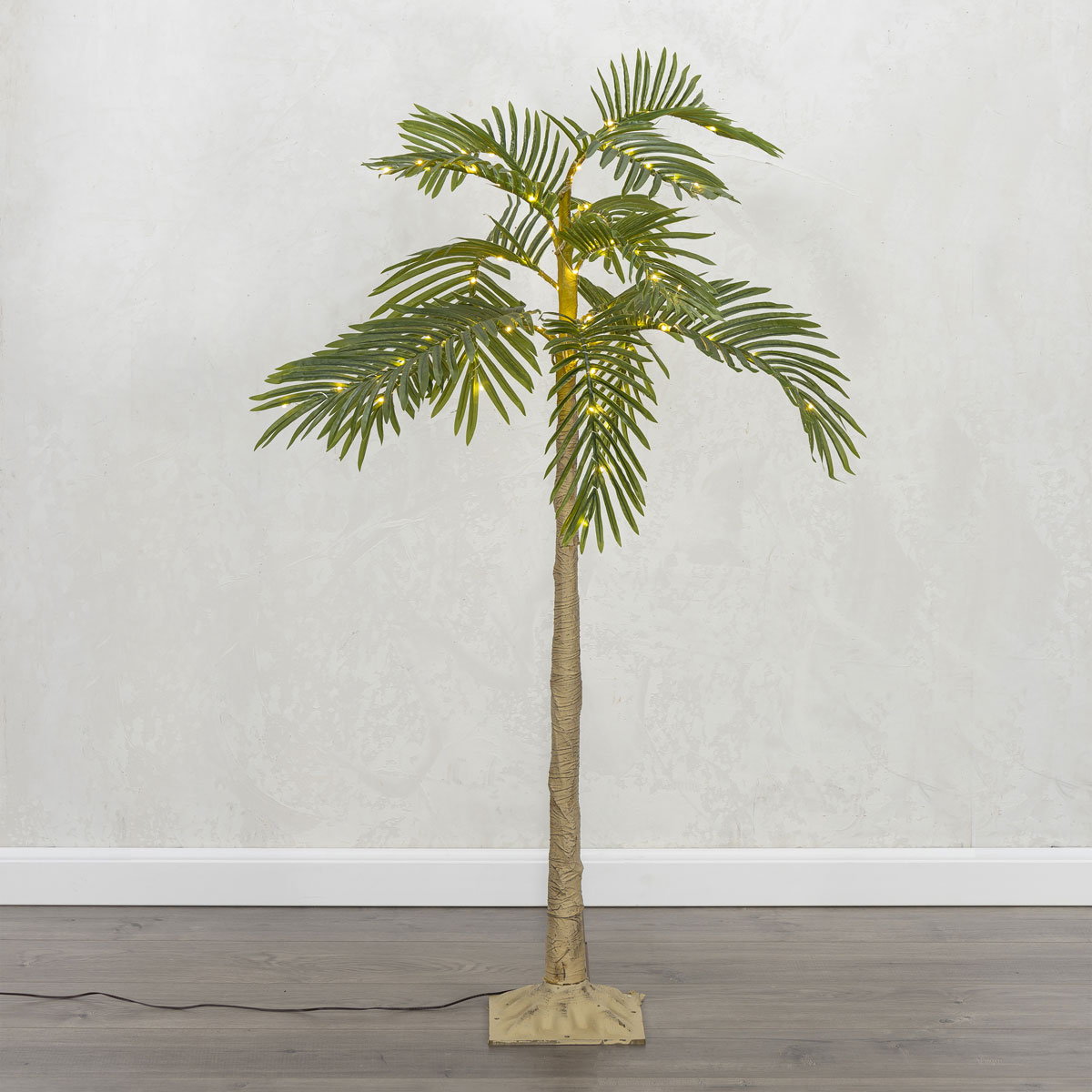 5 Foot Electric Lighted Palm Tree - 89 Warm White Micro Lights With ...