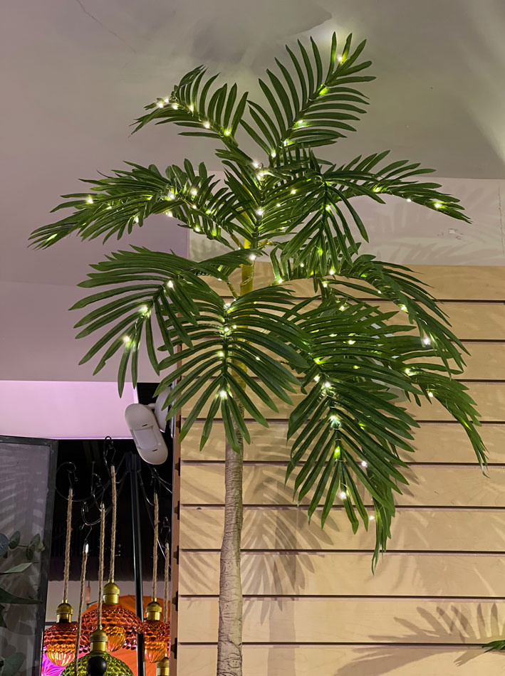 5 Foot Electric Lighted Palm Tree - 89 Warm White Micro Lights With ...