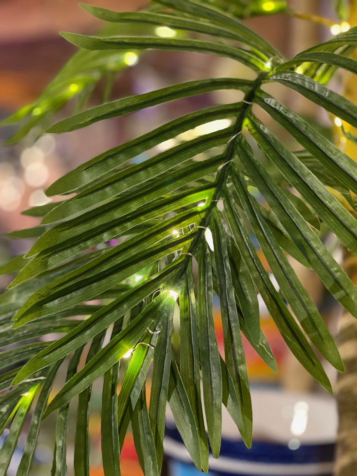 5 Foot Electric Lighted Palm Tree - 89 Warm White Micro Lights With ...