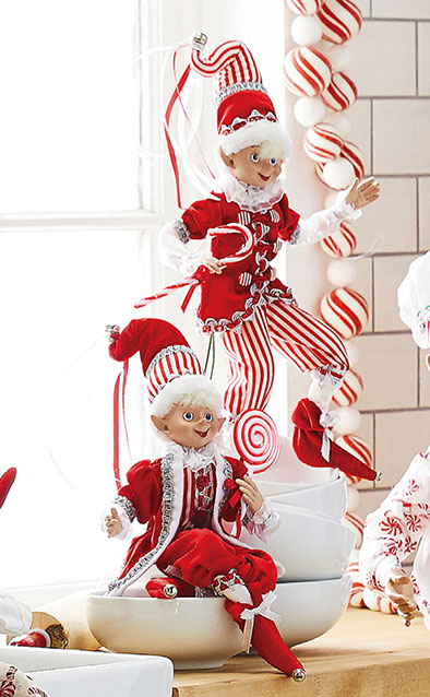 Battery Operated Candles - Peppermint Parlor 16 inch Posable Elf ...
