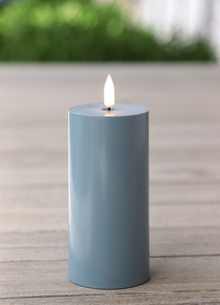 Provence Blue Outdoor Flameless Candles Set of 3 - Timer