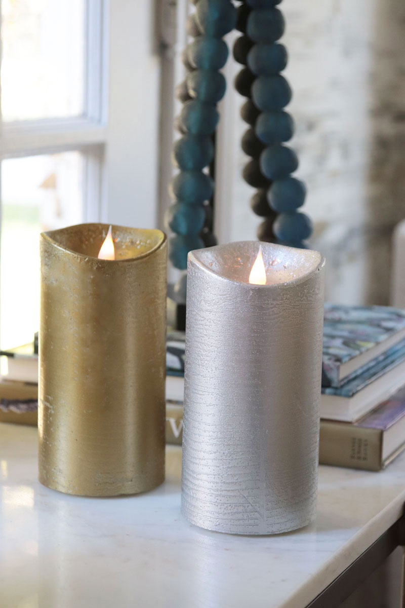 Silver Simplux LED Designer Candle - Moving Flame 3.5x7