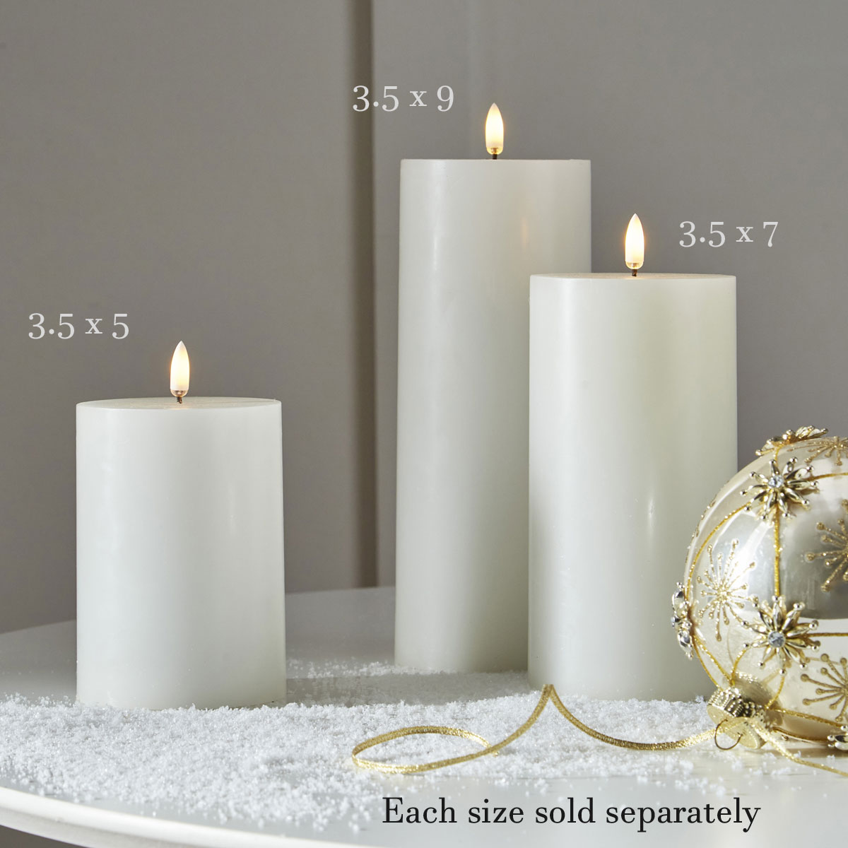 3.5 x 5 Inch White Pillar Candle - Luminesce Flameless Candle Collection