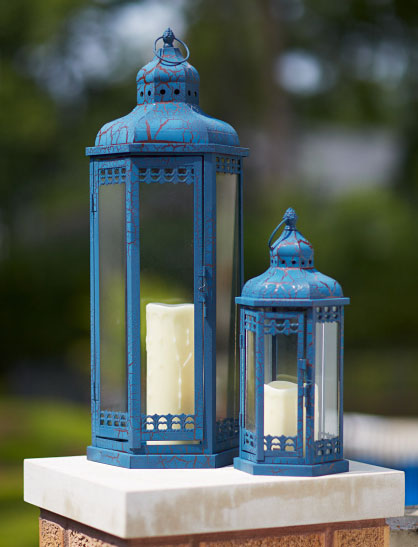 Blue Metal Decorative Lanterns