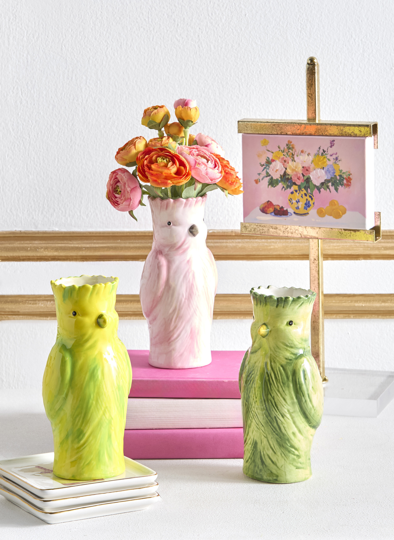 Set of 3 Cockatoo Bud Vases each 7.25 Inch - NEW 2026