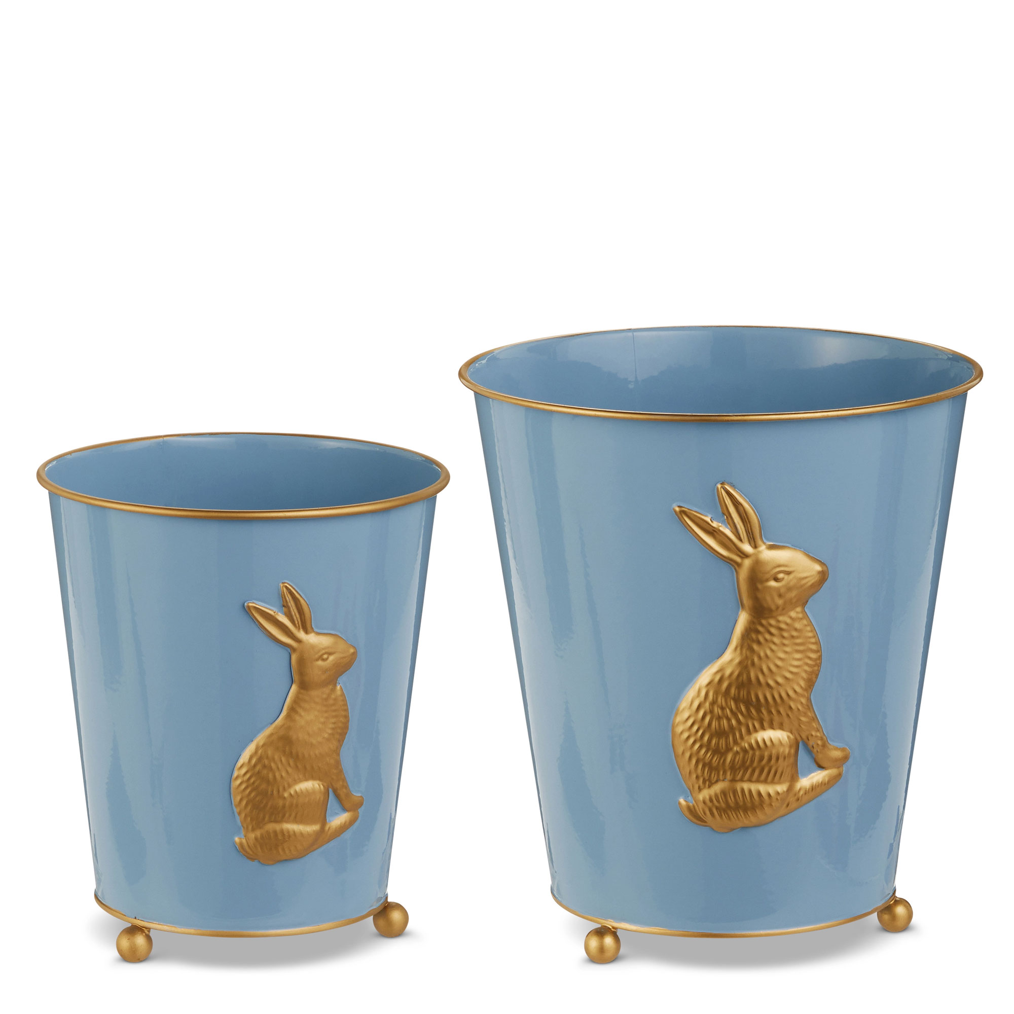 9" Blue Bunny Cache Pots Set of 2 - NEW 2026