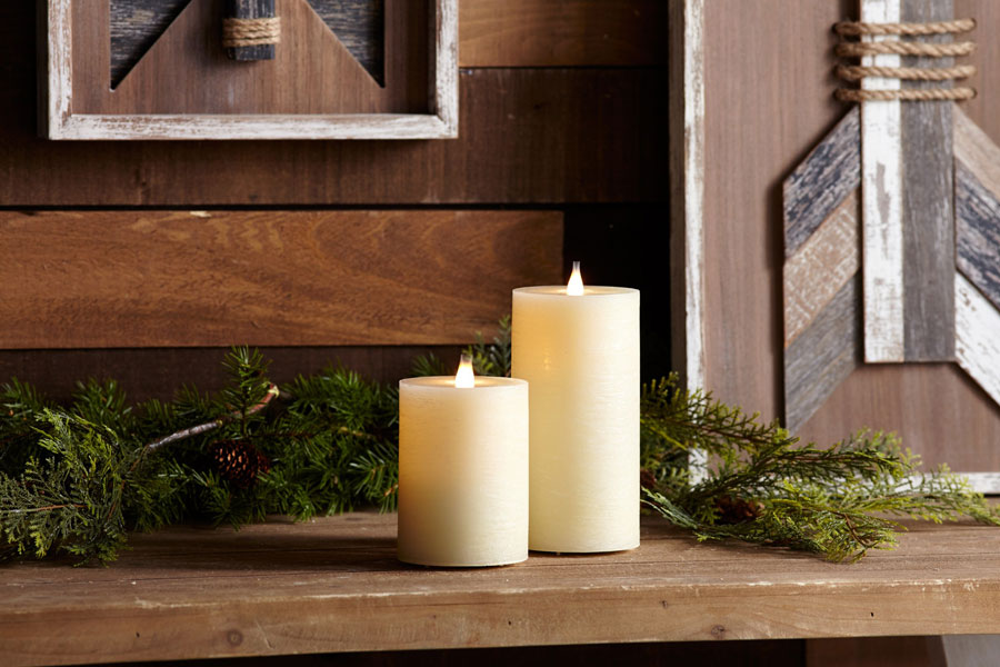 Simplux LED Designer Candle Ivory Flat Top - Moving Flame 3.5x5