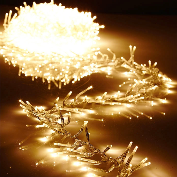 Christmas Cluster Lights with 300 Warm White LED 10 Foot - Clear Wire ...
