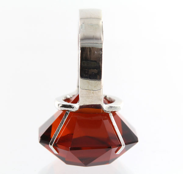 Glass Diamond Ring w/ Silver Band - Napkin Ring