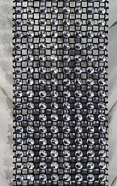 Black Rhinestone Mesh Bling 6 Feet 1.5 Inch Wide