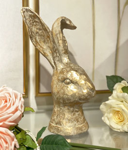 Gold Leaf Rabbit Set of 2 Assorted - 4.75 Inch