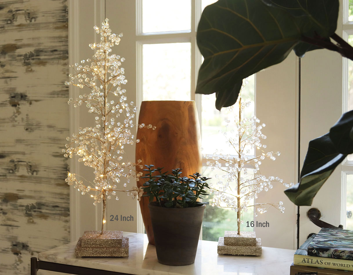 24 Inch Lighted Jeweled Acrylic Tree - 30 Lights