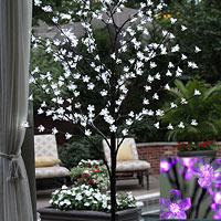 Pink LED Cherry Tree 240 Acrylic Flowers - 6.5 Feet