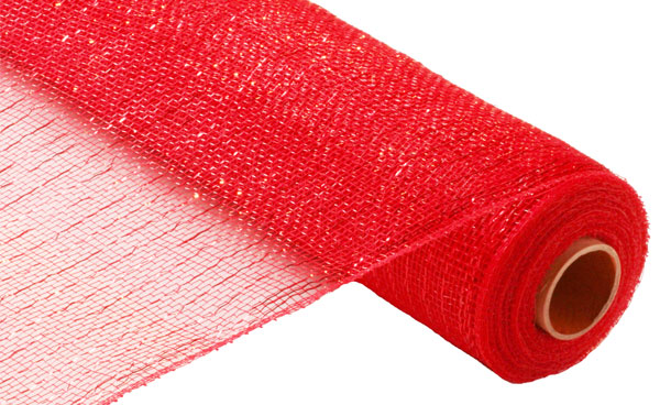 Deco Poly Mesh - Metallic Red 21 Inch Roll