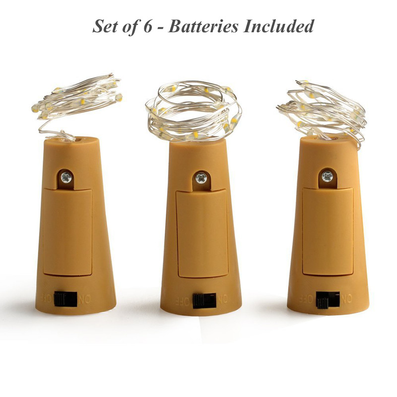 Bottle String Lights - White LED Set of 6