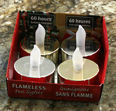 Metallic Silver and Gold LED TeaLight Set Of 4