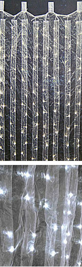 White LED Curtain 288 LED Lights 3 x 12 AC Power